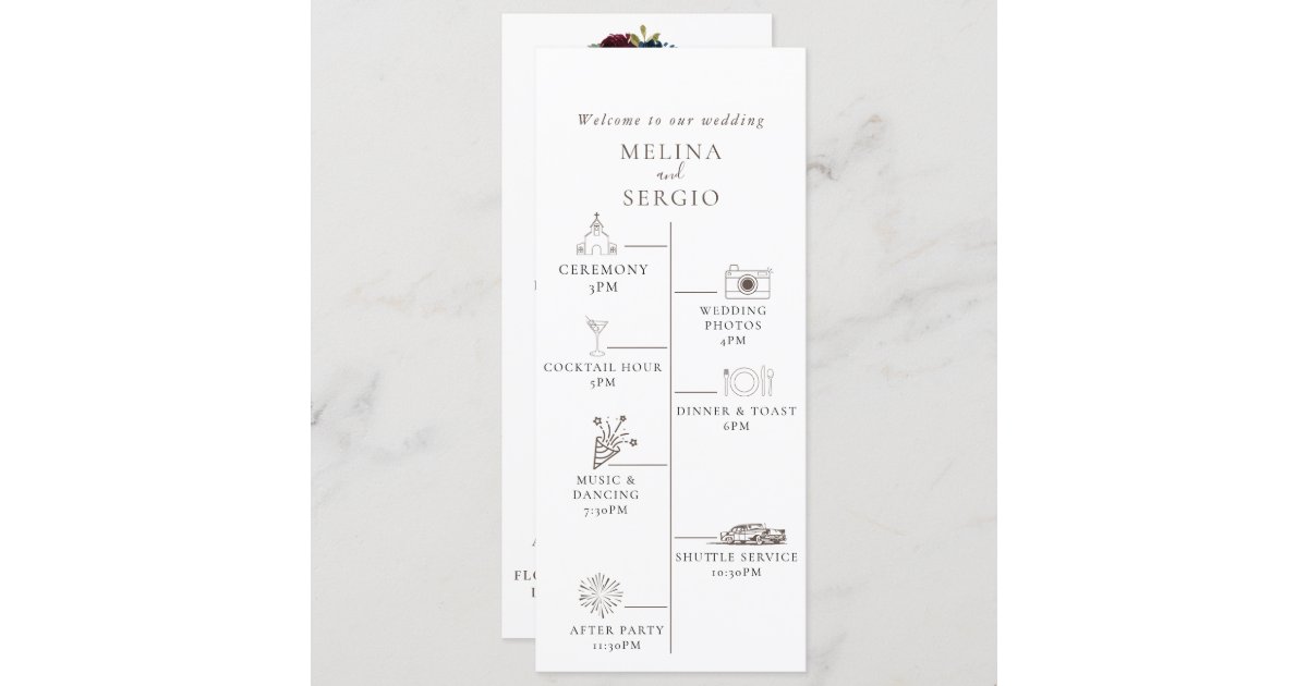 Fancy Classic Flowers Timeline Wedding Program Zazzle fancy-classic-flowers-timeline-wedding-program-zazzle