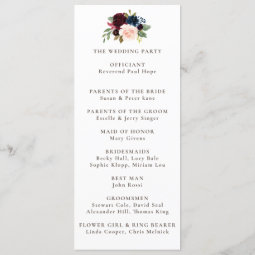 Fancy Classic Flowers Timeline Wedding Program | Zazzle