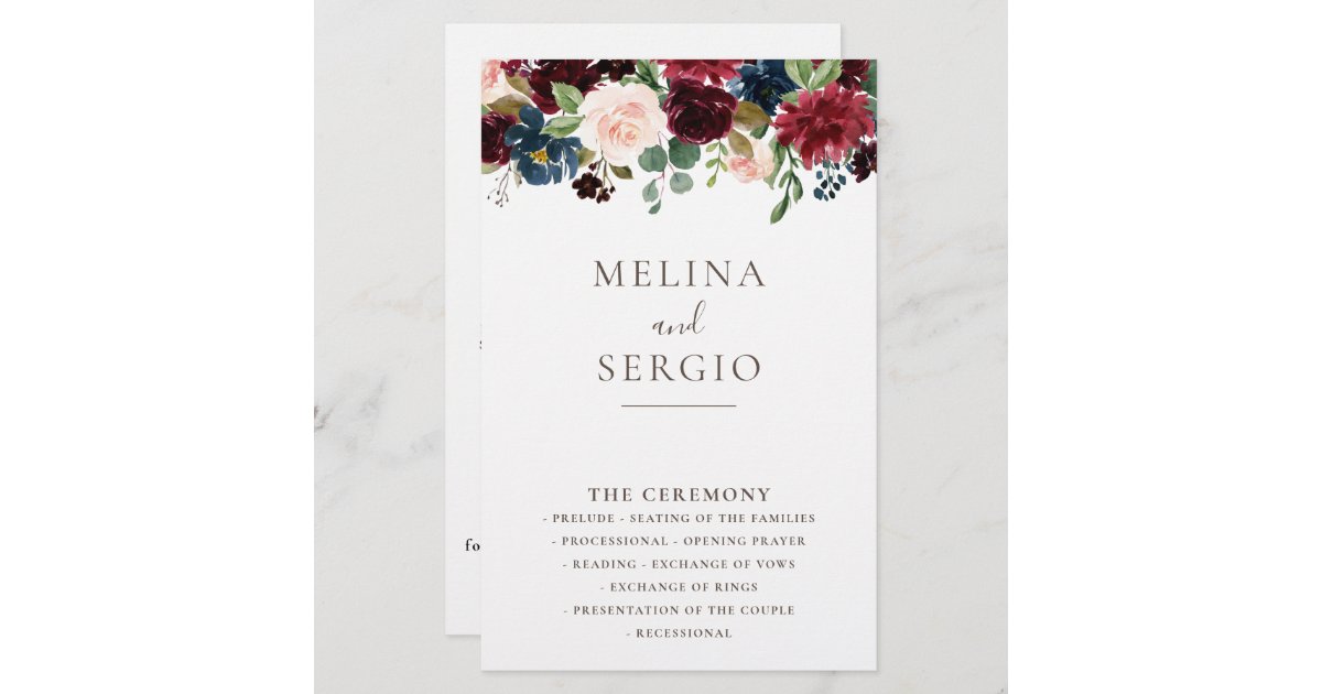 Fancy Classic Flowers Wedding program | Zazzle