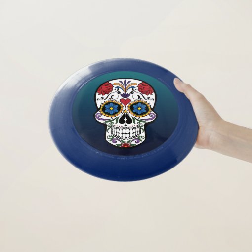 Fancy Colorful Floral Sugar Skull Ombre Background Wham-O Frisbee | Zazzle