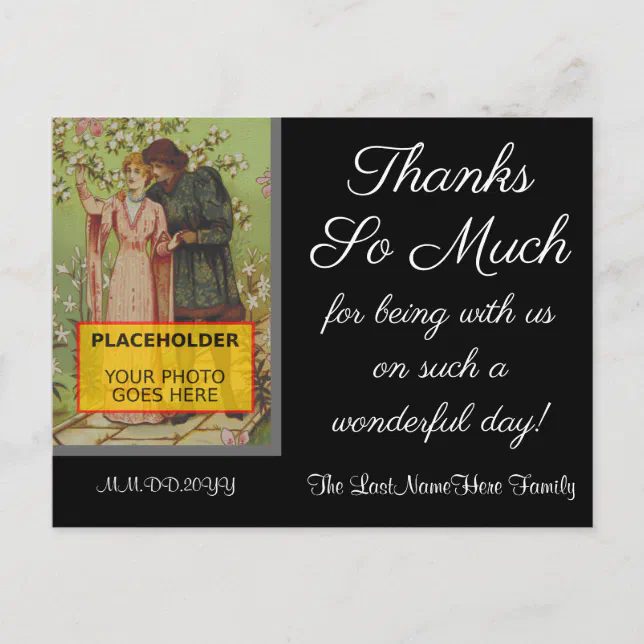Fancy, Customizable "Thanks So Much" Postcard | Zazzle