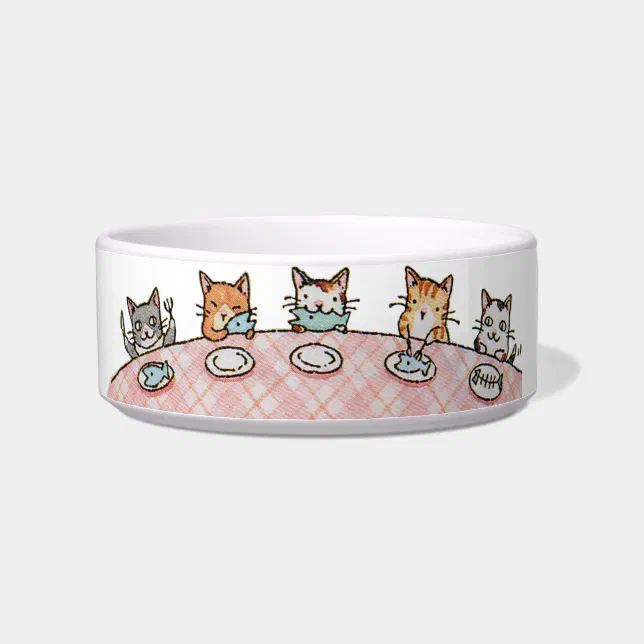 Fancy Dinner Feast Ceramic Pet Cat Bowl | Zazzle