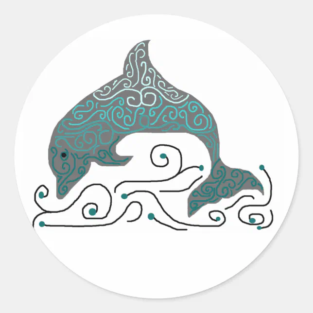 Fancy Dolphin stickers | Zazzle