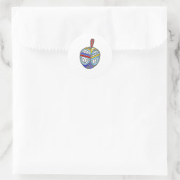 Fancy Dreidel Classic Round Sticker | Zazzle