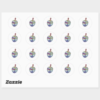 Fancy Dreidel Classic Round Sticker | Zazzle