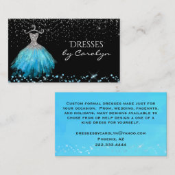Fancy Dress Tailor Glittery Business Card | Zazzle