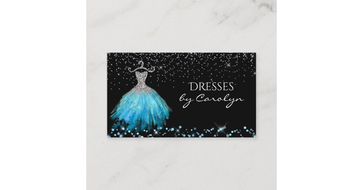 Fancy Dress Tailor Glittery Business Card | Zazzle