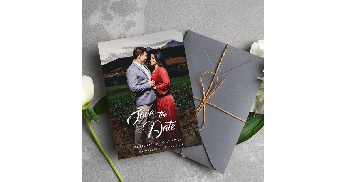 Fancy Elegant Photo Save the Date Invitation | Zazzle