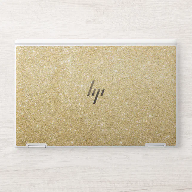 Fancy Faux Gold Glitter Print HP Laptop Skin | Zazzle