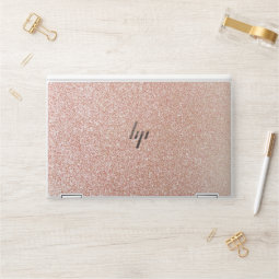 Fancy Faux Rose Gold Glitter Print HP Laptop Skin | Zazzle