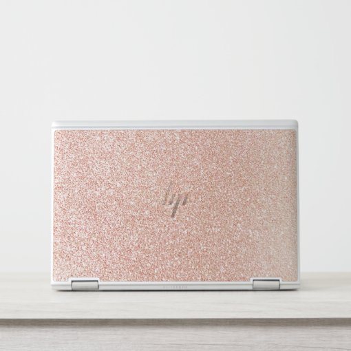 Fancy Faux Rose Gold Glitter Print HP Laptop Skin | Zazzle