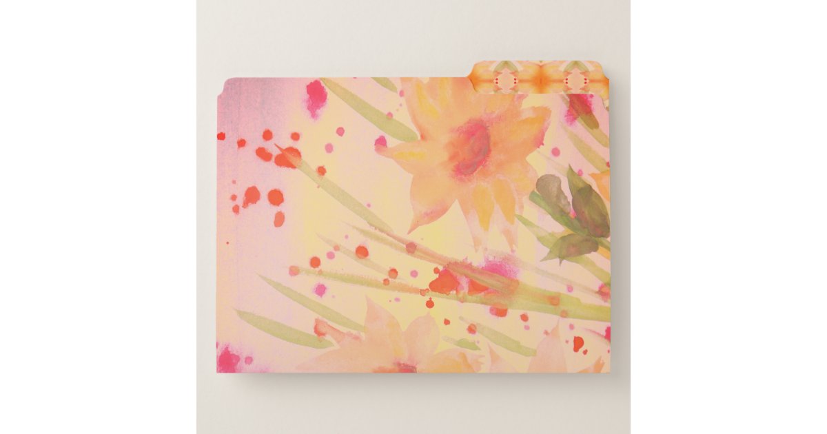 Fancy File Folders in a Watercolour Floral | Zazzle