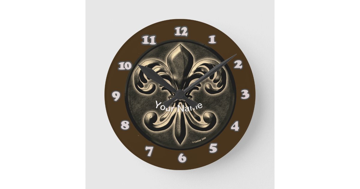Fancy Fleur De Lis Clock | Zazzle