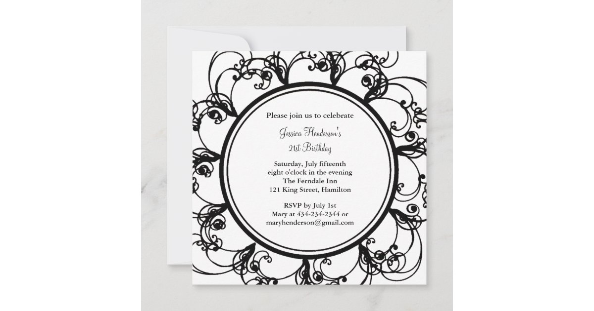 Fancy Floral 21st Birthday Invite | Zazzle