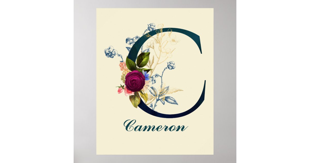 Fancy Floral Letter 'C' Poster | Zazzle