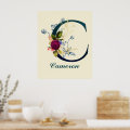 Fancy Floral Letter 'C' Poster | Zazzle