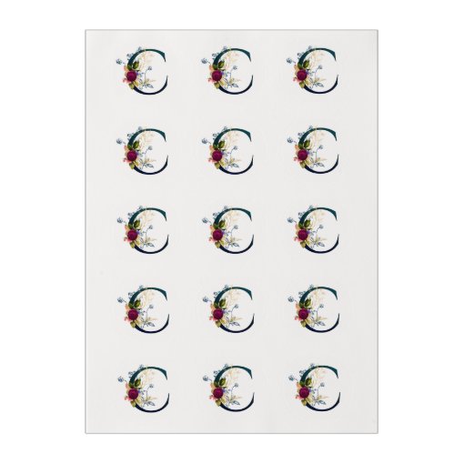 Fancy Floral Monogram Letter C Edible Frosting Rounds | Zazzle