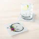 Fancy Floral Monogram Letter C Glass Coaster | Zazzle