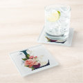 Fancy Floral Monogram Letter L Glass Coaster | Zazzle