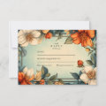 Fancy Floral Wedding Art Nouveau RSVP Card | Zazzle