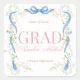 Fancy Florals Graduation Square Sticker | Zazzle