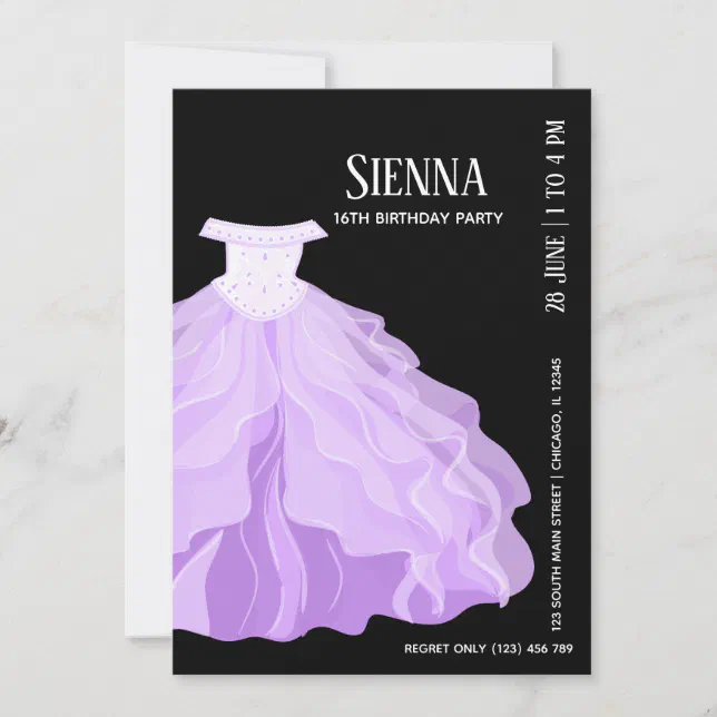 Fancy Glam Gown Dresses Invitation | Zazzle