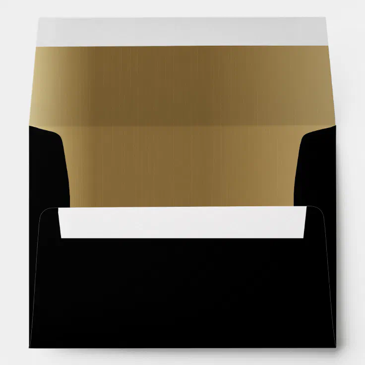 Fancy Gold & Black Envelopes | Zazzle