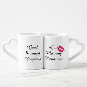 Fancy Good Morning Handsome & Gorgeous Mugs | Zazzle