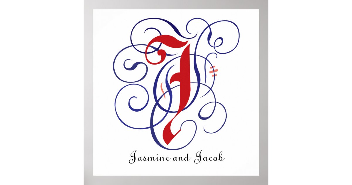 Fancy Gothic Caps Letter J, 300dpi PNG Poster | Zazzle