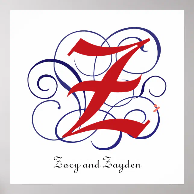 Fancy Gothic Caps Letter Z, 300dpi PNG Customize Poster | Zazzle