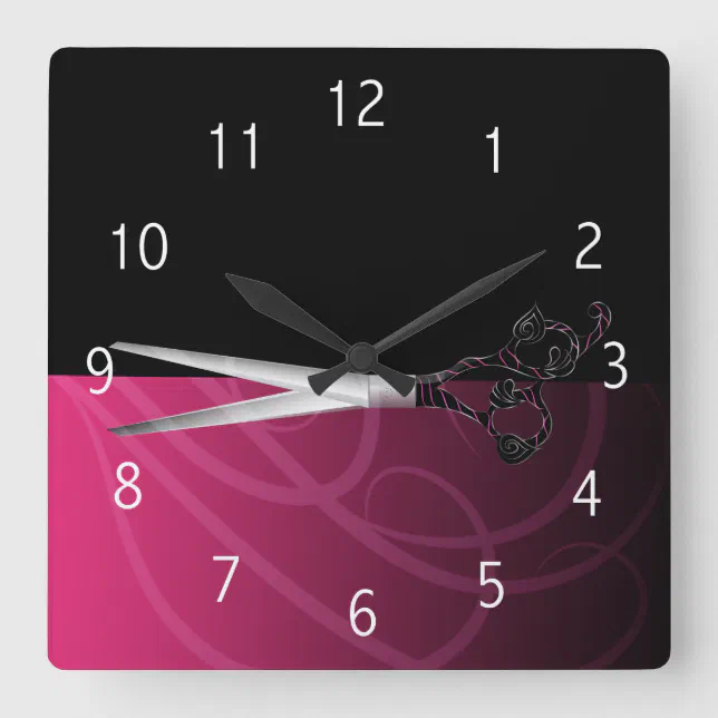 Fancy hair salon clock | Zazzle