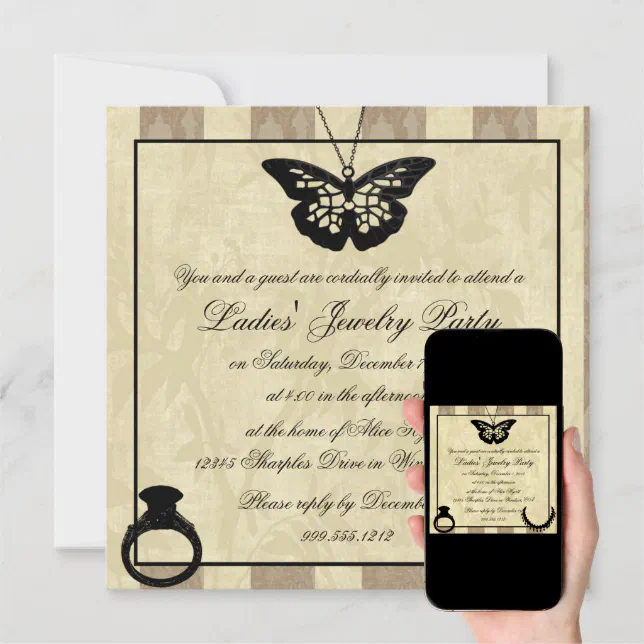 Fancy Ladies' Jewelry Party Invitations | Zazzle