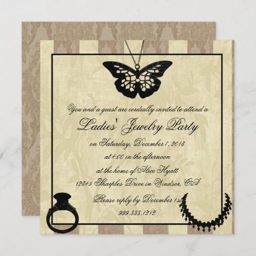 Fancy Ladies' Jewelry Party Invitations | Zazzle