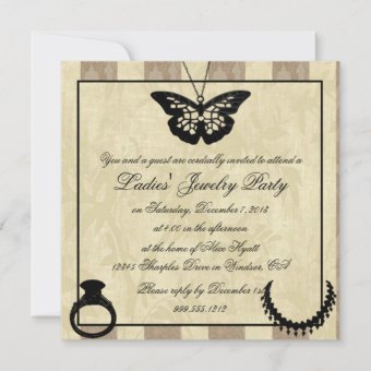 Fancy Ladies' Jewelry Party Invitations | Zazzle