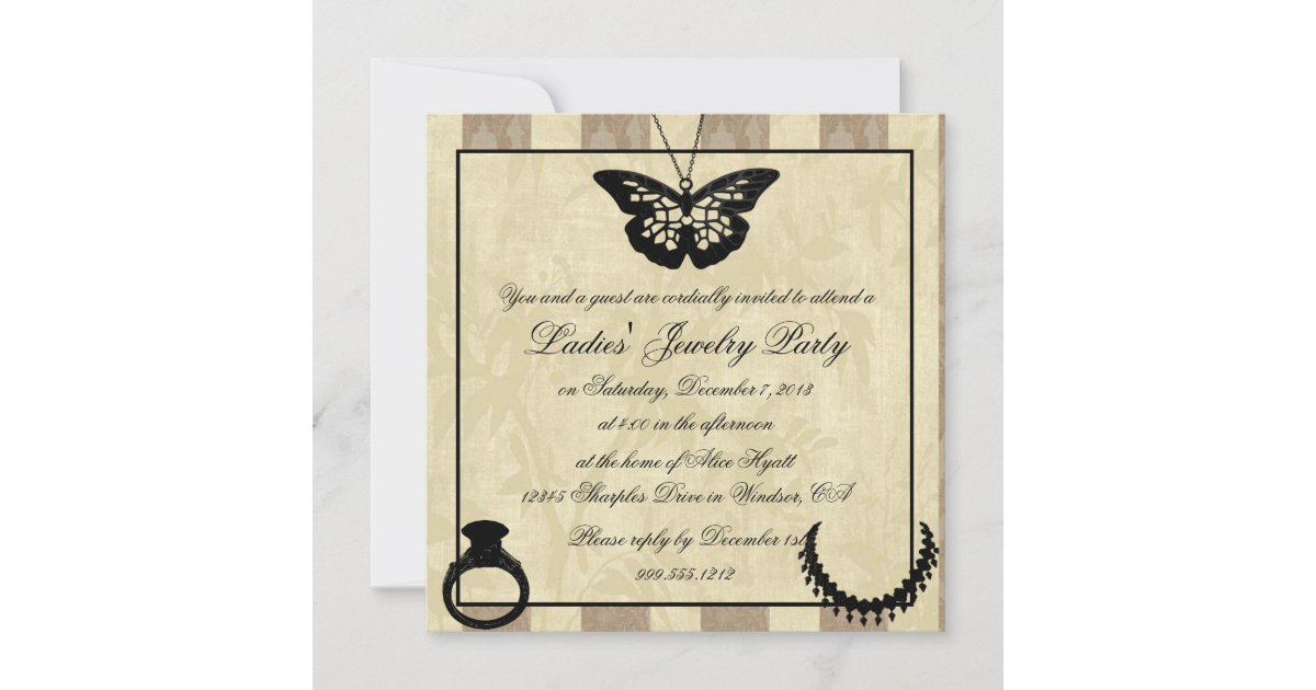 Fancy Ladies' Jewelry Party Invitations | Zazzle