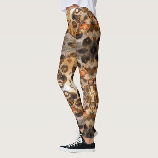 Fancy Leopard Skin Rock Photo Designed Color Leggings | Zazzle