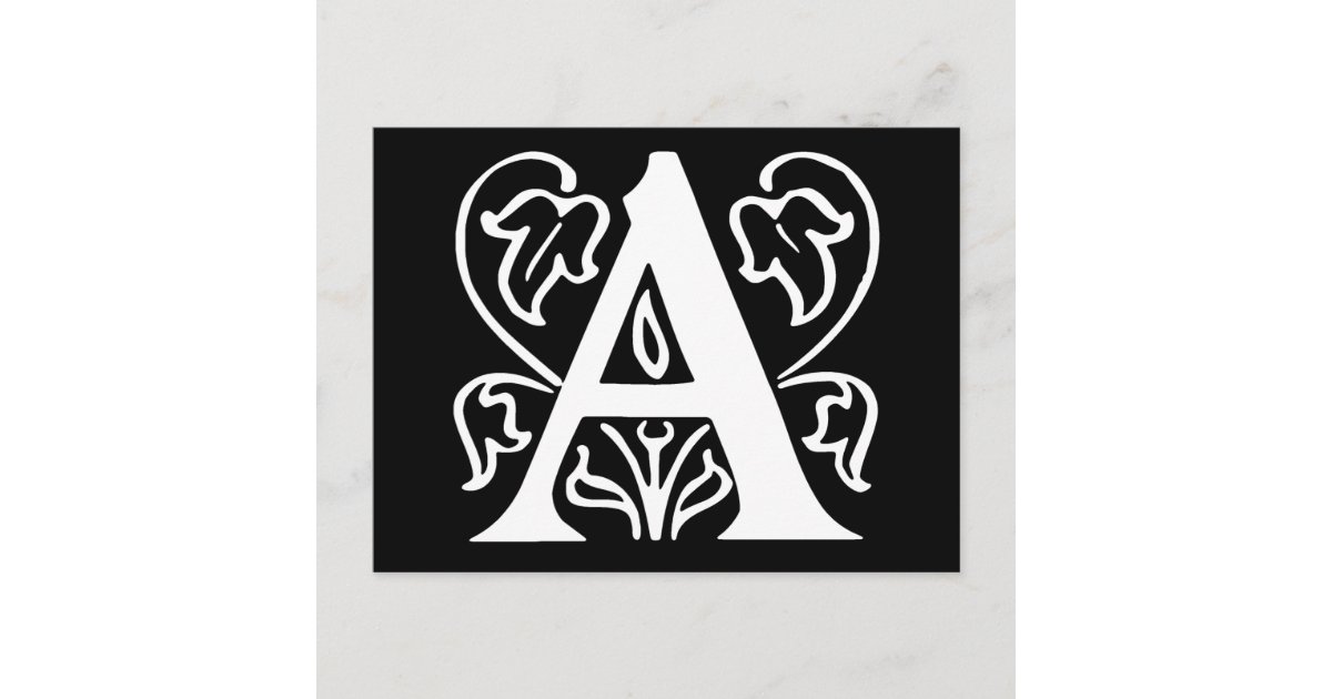 Fancy Letter A Postcard | Zazzle