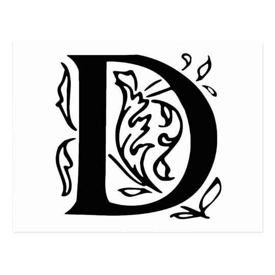 Fancy Letter D Postcard | Zazzle.com