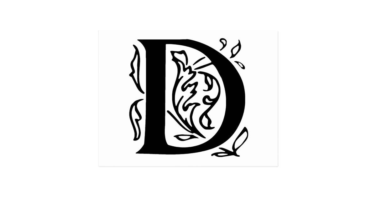 Fancy Letter D Postcard | Zazzle.com