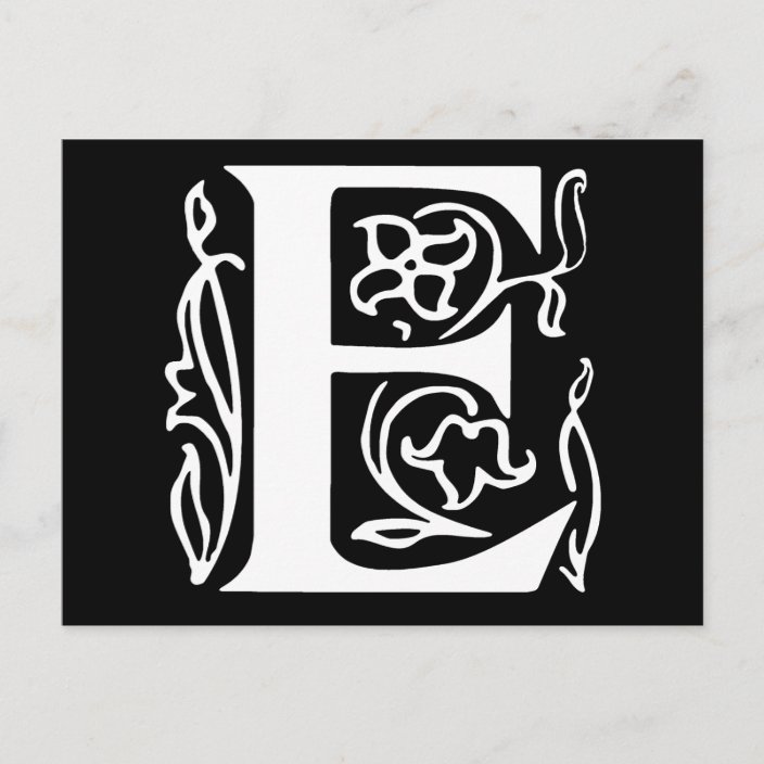 Fancy Letter E Postcard | Zazzle.com