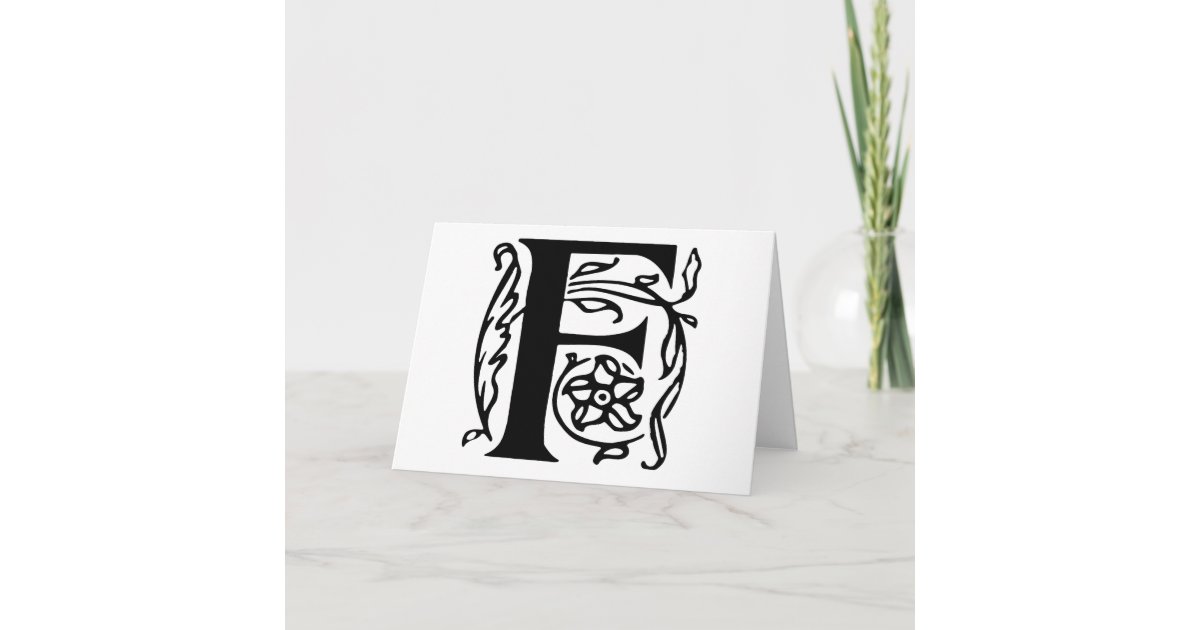 Fancy Letter F Note Card | Zazzle
