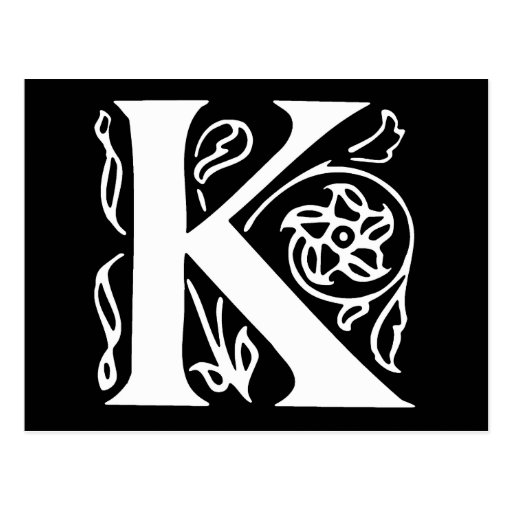 Fancy Letter K Postcard | Zazzle