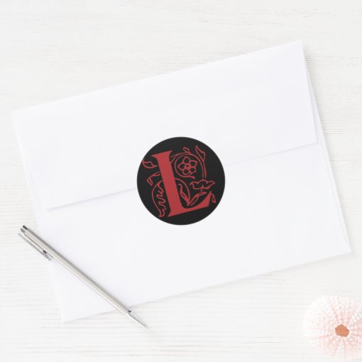 Fancy Letter L Classic Round Sticker | Zazzle