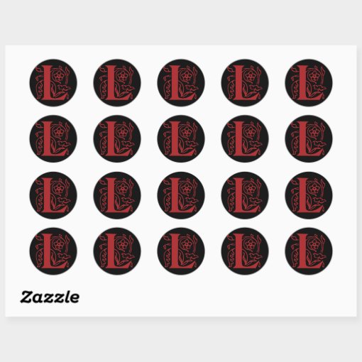 Fancy Letter L Classic Round Sticker | Zazzle