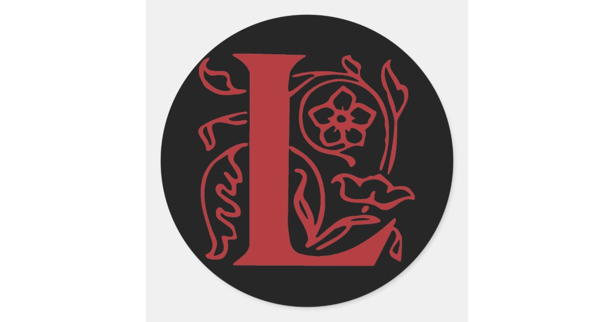 Fancy Letter L Classic Round Sticker | Zazzle