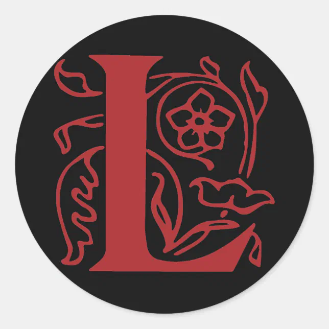 Fancy Letter L Classic Round Sticker | Zazzle