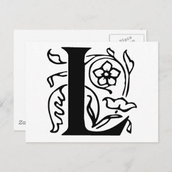 Fancy Letter L Postcard | Zazzle