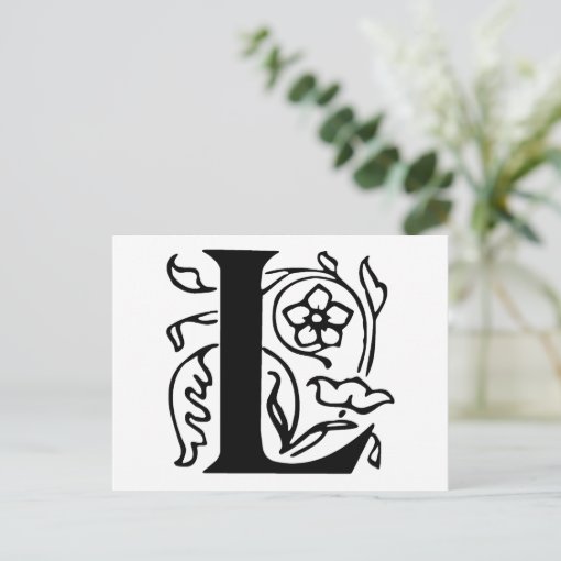Fancy Letter L Postcard | Zazzle