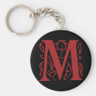 Letter M Initial Monogram with Angel Wings & Halo Keychain | Zazzle.com