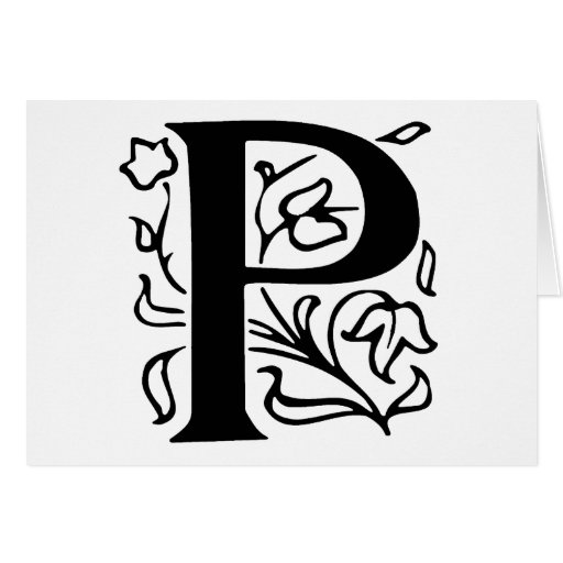 Fancy Letter P Greeting Card | Zazzle